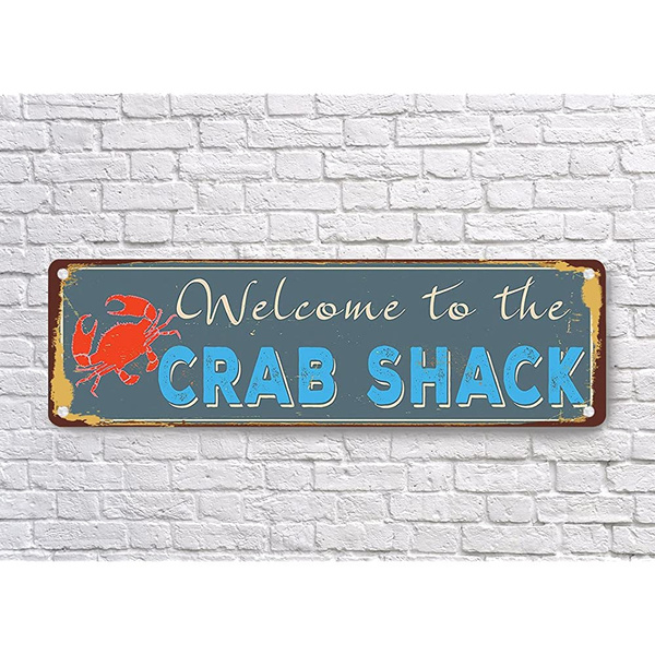 CRAB SHACK SIGN, Crab Shack Signs, Vintage Style Crab Shack Sign Metal ...