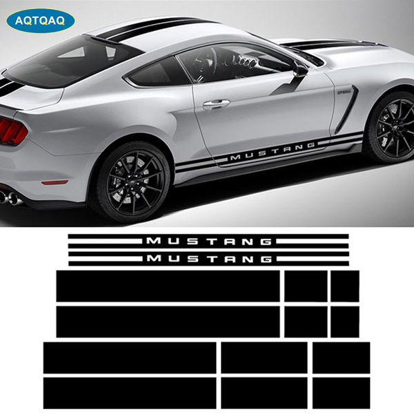 1Set Car Hood Roof Rear Side Skirt Racing Stripe Body Kit Decal Car ...