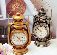 Vintage Alarm Clock Retro Oil Lamp Alarm Clock Watch Table Light Clock ...