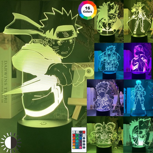 16/7 Colors Anime Naruto Uzumaki Led Night Light Akatsuki Kakashi ...