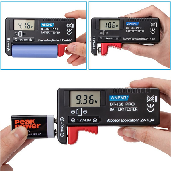 Digital Battery Tester Multiple Size Battery Capacity Meter for AAA AA ...