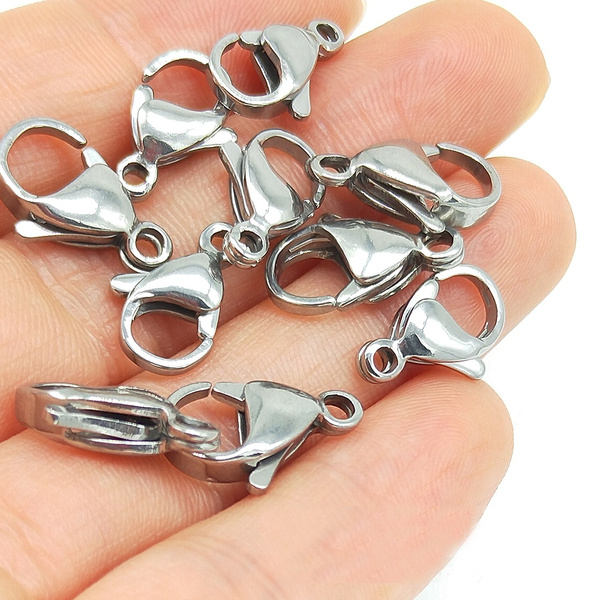 10 PCS Stainless Steel 304 Lobster Claws Clasps Jewellery Findings 9mm ...