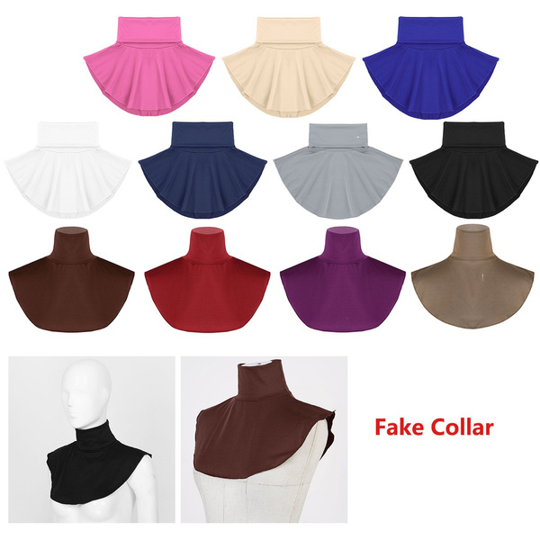 Women Detachable Faux Turtleneck Neck Cover Dickey False Mock Half Top ...