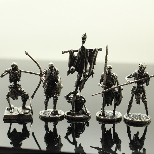 Copper Skeleton Legion Figurines Miniature Decoration Retro Metal Skull ...
