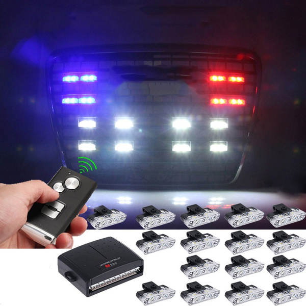 LED Car Flashing Emergency Strobe Light Warning Lamps Police Fireman ...