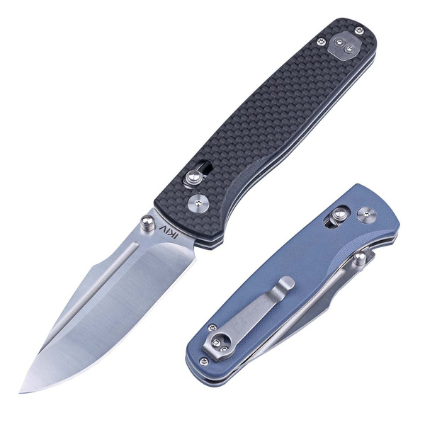 Ikiv Axis Lock D2 Blade Pocket Folding Tactical Kinife Carbon Fiber ...