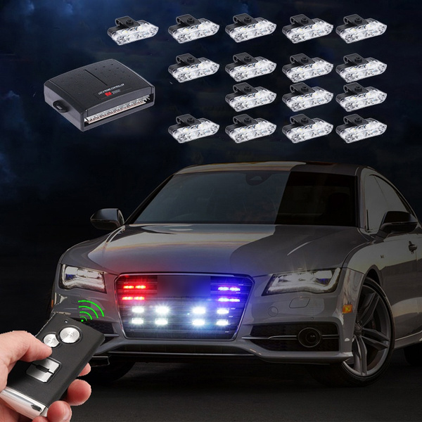 LED Car Flashing Emergency Strobe Light Warning Lamps Police Fireman ...