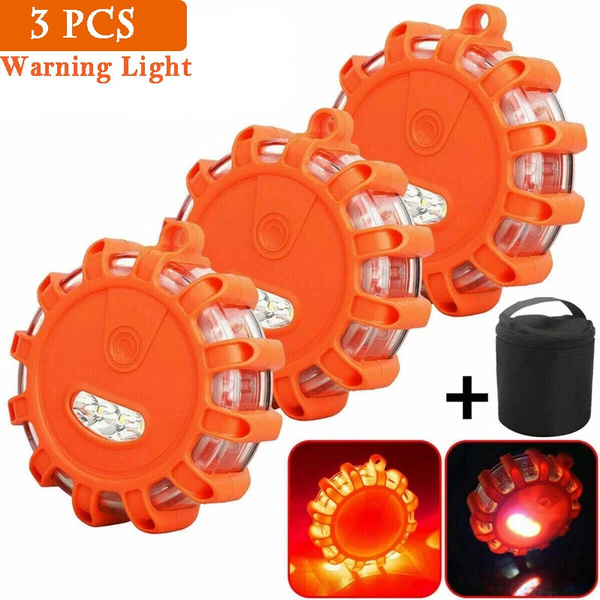 Car Rotating LED Road Flashing Light Flares Emergency Disc Safety ...