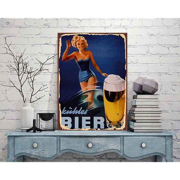 Lplpol Aluminum Sign, Bier Beer Room Decor Metal Sign in The Bar Sign ...