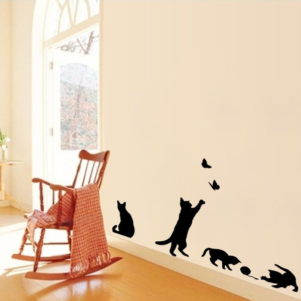 Kids Wall Decoration Stickers DIY Autocollant Mural Cats Wall Sticke ...