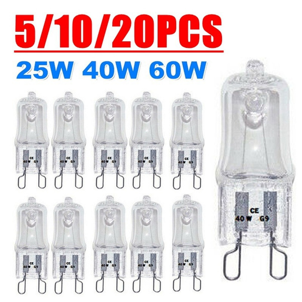 5/10/20pcs G9 25W 40W 60w Clear Halogen Light Bulbs Long Life Capsule ...