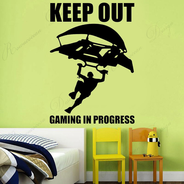 Keep Out Gaming In Progress Battle Royale Gamer Wall Sticker Vinyl Home ...