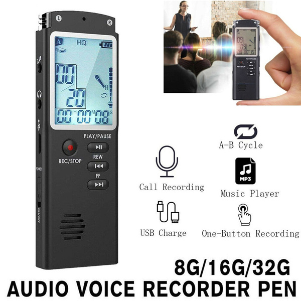 32G Voice Activated Mini Spy Digital Sound Audio Recorder Dictaphone ...