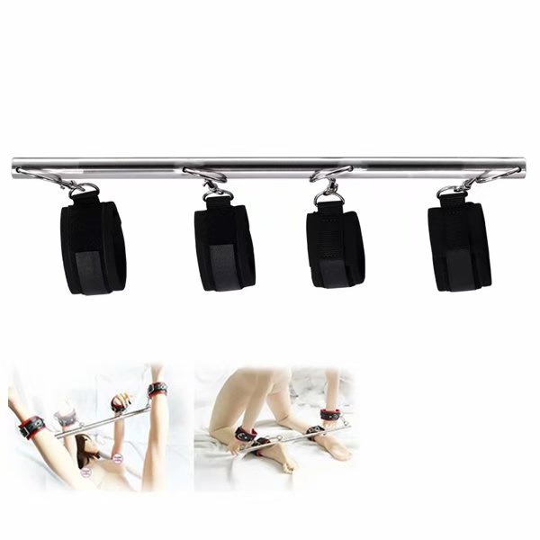 Under Bed Restraint System S-M Bar Handcuff Ankle Cuff Kit Set-Open-Leg ...