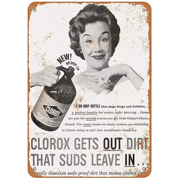 Lplpol Aluminum Sign 1930 Clorox Bleach Vintage Metal Sign Public Sign ...