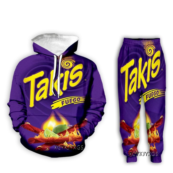 New Men Women Food Takis Funny 3D Print Fashion Tracksuits Crewneck Hip ...