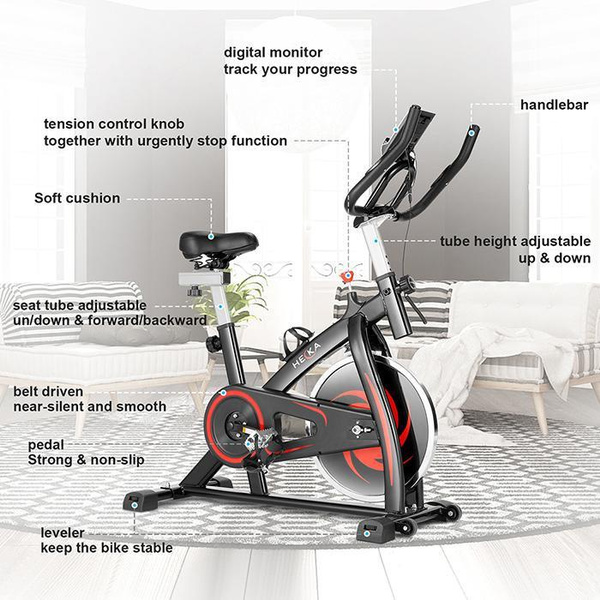 Indoor Exercise Bike for Home Gym Office with APP Electronic Watch ...