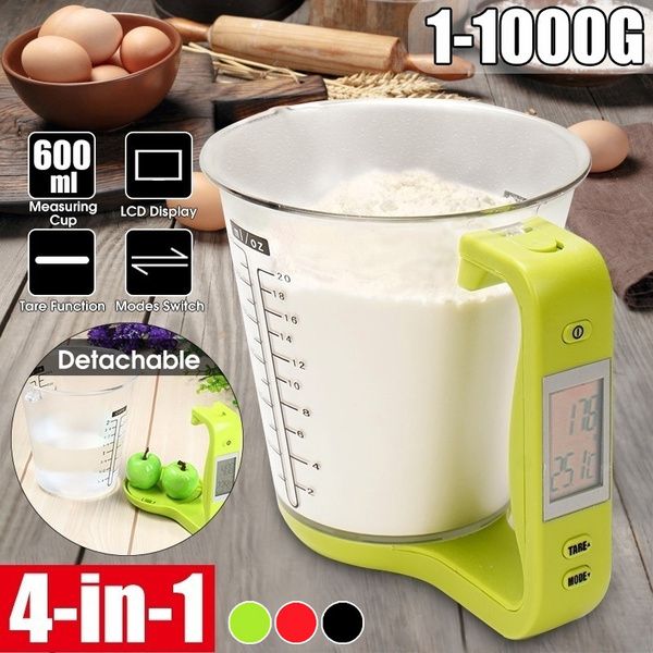 4-In-1 1-1000G 600ML Capacity Measuring Cup Electronic Temperature ...