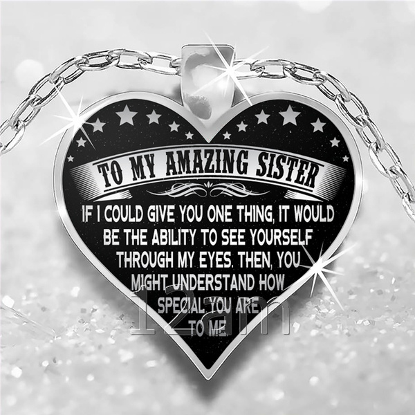 To My Amazing Sister Love Heart Necklace Love Heart Pendant Heart ...