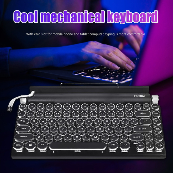 Dot Retro Typewriter Keyboard Wireless Bluetooth Mechanical Keyboard | Wish