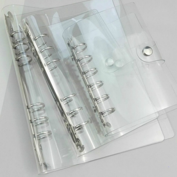 A5 A6 A7 Clear PVC Binder Notebook Diary Cover Glitter Loose Leaf Note ...