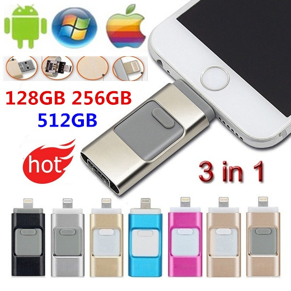 100% original capacity 3 in 1 i-FlashDrive for iPhone/iPad/Android/PC ...
