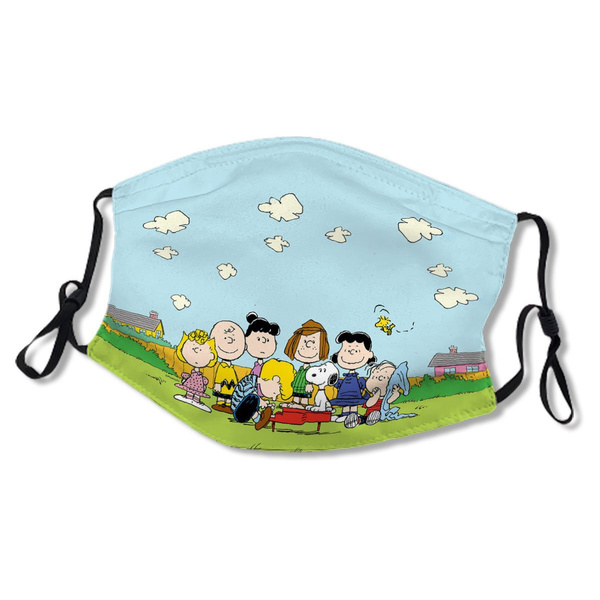 Snoopy Lovers Cute Snoopy and His Friends Face Mask 100% Cotton Three ...