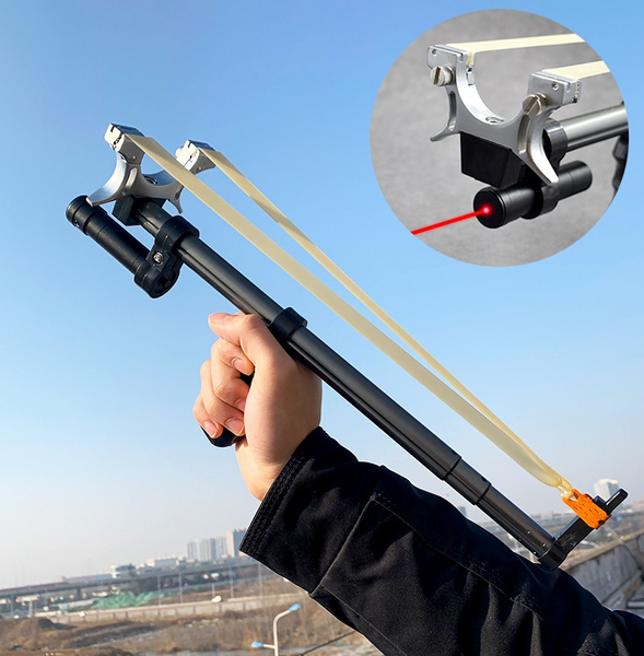 Outdoor Telescopic Rod Slingshot Aluminum Alloy Shooting Hunting ...