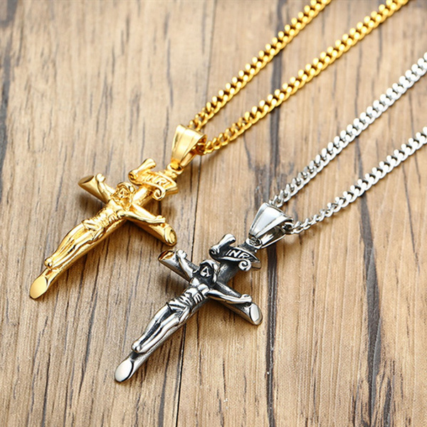 Rap & Hip Hop Jewelry INRI Crucifix Cross Necklace Personalized Vintage ...