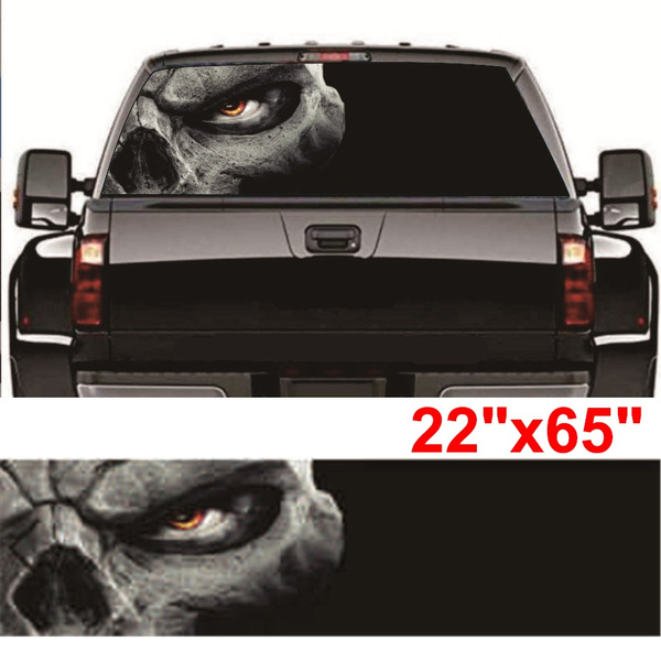 22"x65" Rear Window Skull Graphic Decal Truck Pickup Back Windshield ...