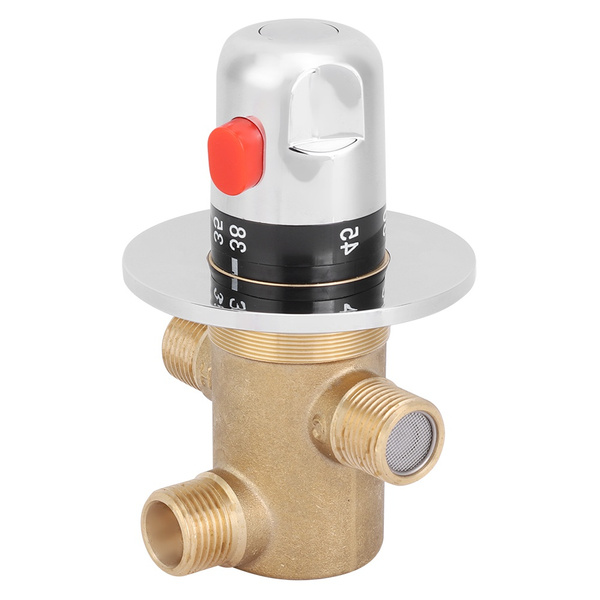 /2" 3 Way Thermostatic Mixing Valve Faucet Temperature Mixer Control ...
