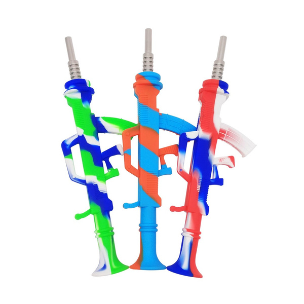 10''Silicone Honey Collector Dab Straw Pipes With 14mm Titanium Tip ...