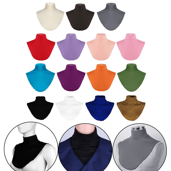 Womens Cotton Fake Turtleneck Neck Collar Half Top Mock Dickey Collar ...