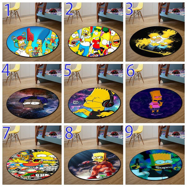 Large Size Cartoon The Simpsons pattern Living Room Circular Carpet ...
