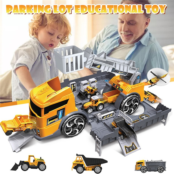 Simulation Engineering Vehicle Toy Set Car Model Set Can Store Parking ...