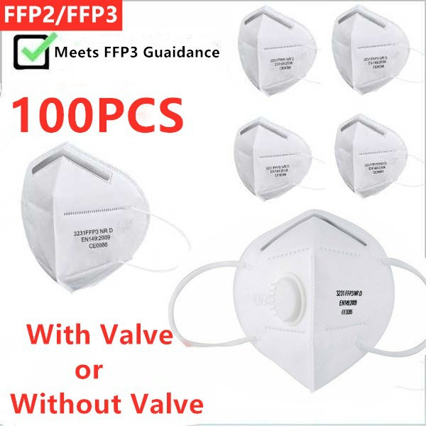 100PCS FFP3 Folding Masks With Five-layer Nose Strip External ...