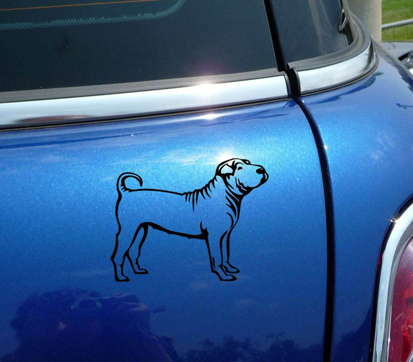 2PCS SHAR PEI SHARPEI BODY DOG FUNNY DECAL STICKER ART CAR WALL DECOR ...