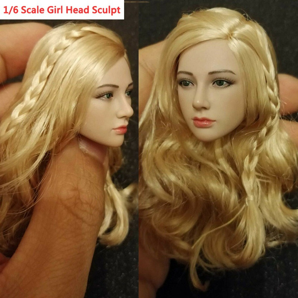 1 6 Scale Girl Head Sculpt Long Blonde Hair Head Model Pl2019 149