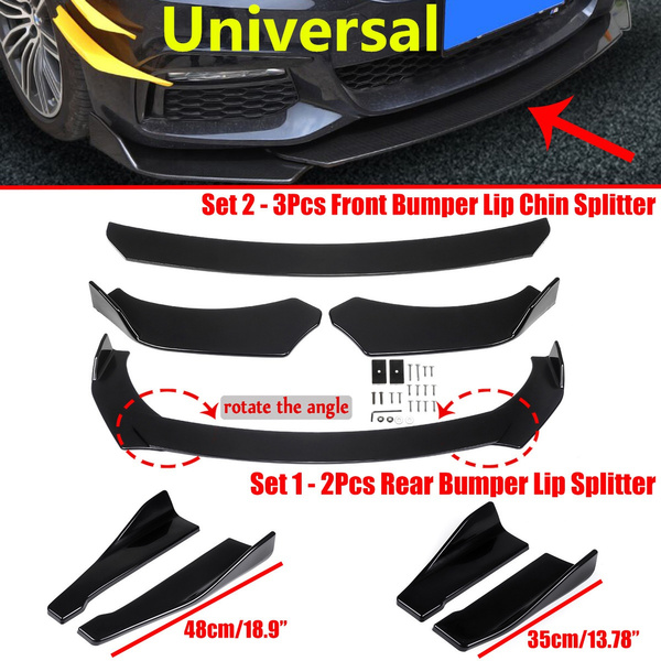 Universal 3PCS/2PCS/Set ABS Front Bumper Lip Splitter Body Kit OR Car ...