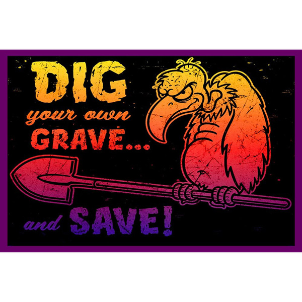 Dig Grave Sign Metal Halloween Digger Haunted House Prop Costume ...