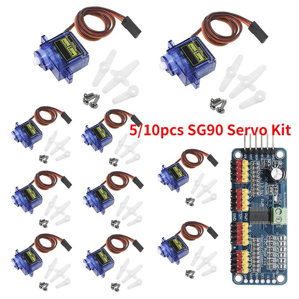 5/10pcs SG90 9G Micro Servo Motor Kit With 1pc PCA9685 16 Channel ...
