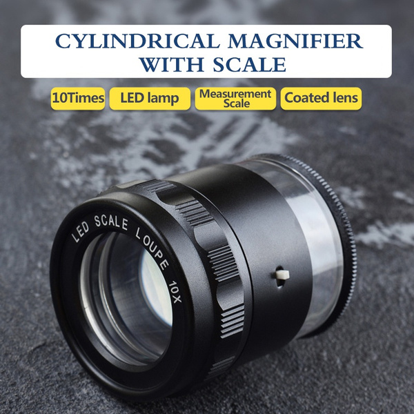 NEW 10X Illuminated Stand Measurement Scale Monocular Loupe Magnifier ...