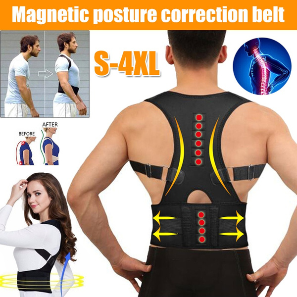 Sitting Posture Corrector Adjustable Magnetic Shape Body Shoulder Brace ...