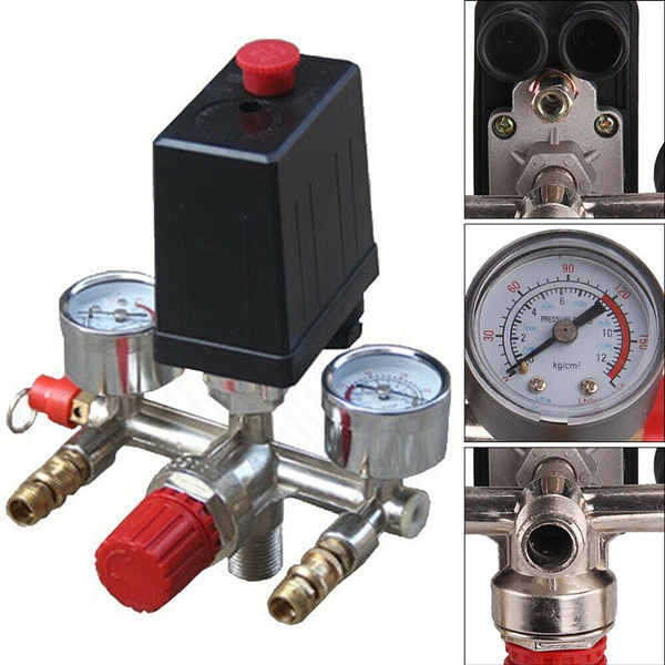 230V Pressure Switch Air Valve Manifold Compressor Control Regulator ...