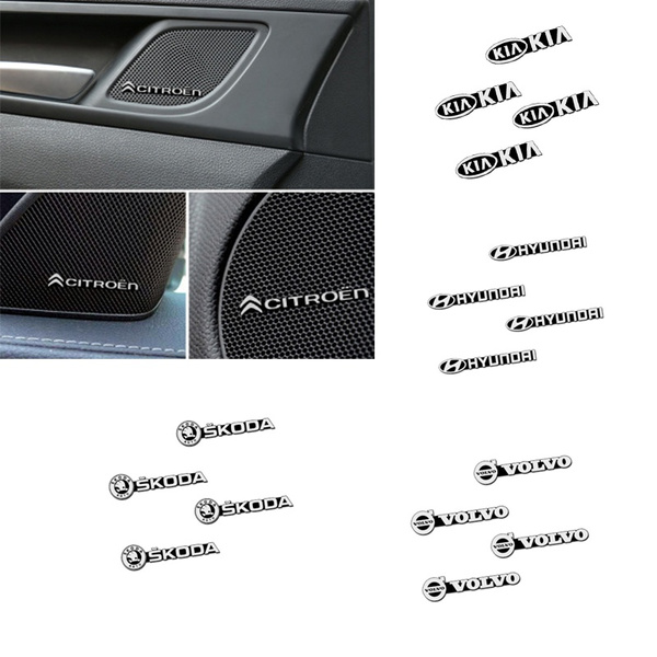 4PCS car audio stickers car logo stickers audio stickers interior ...