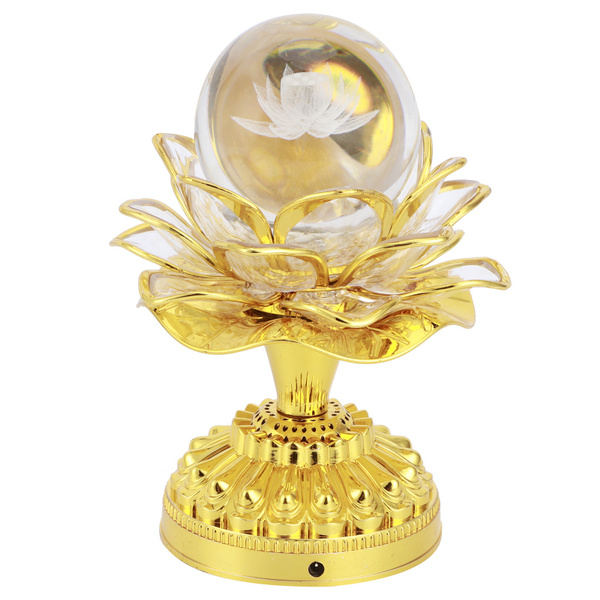 Crystal Lotus Lamp LED Colorful Bright Light for Buddhist Meditation ...
