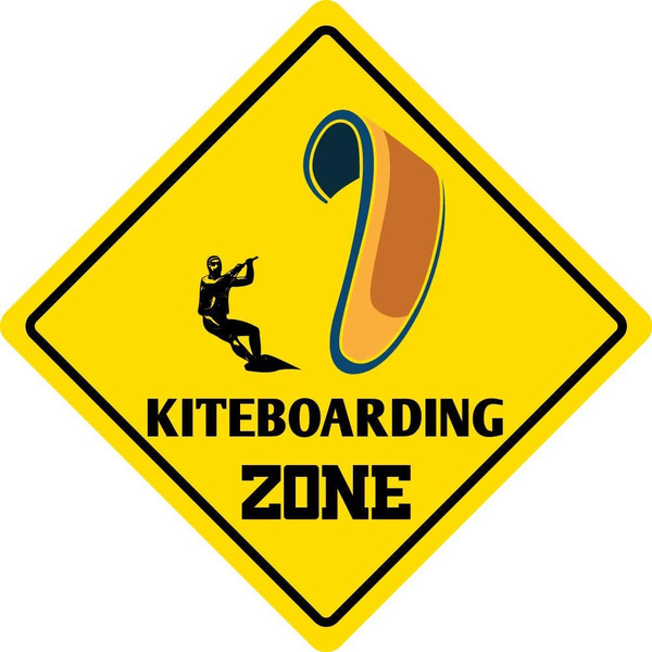 BCTS Warning Sign Kiteboarding Zone Funny Metal Novelty Sign Metal Tin ...