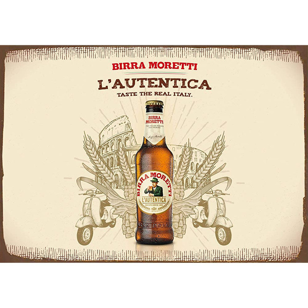 8x12 inch Birra Moretti Italian Beer Vintage Tin Sign Style Metal ...