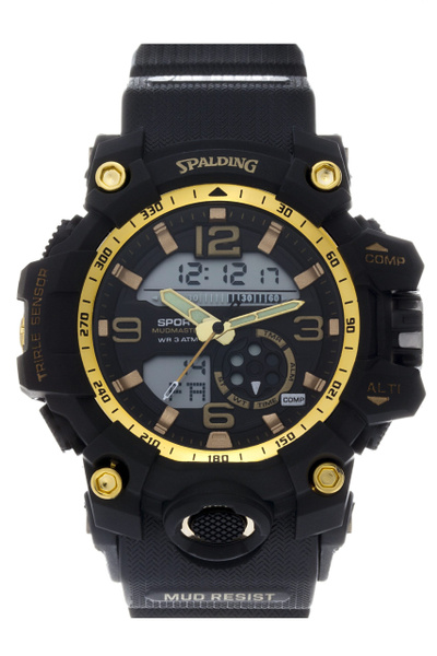 Spalding Digital Sport Watch, Glass Mineral, Dial Shape Round. Alarm ...
