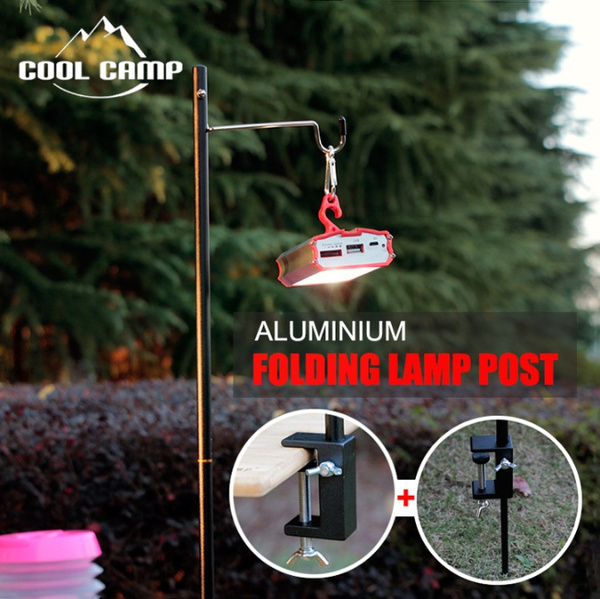 Ultralight Camping Aluminum Folding Light Pole Mini Light Stand Camping ...